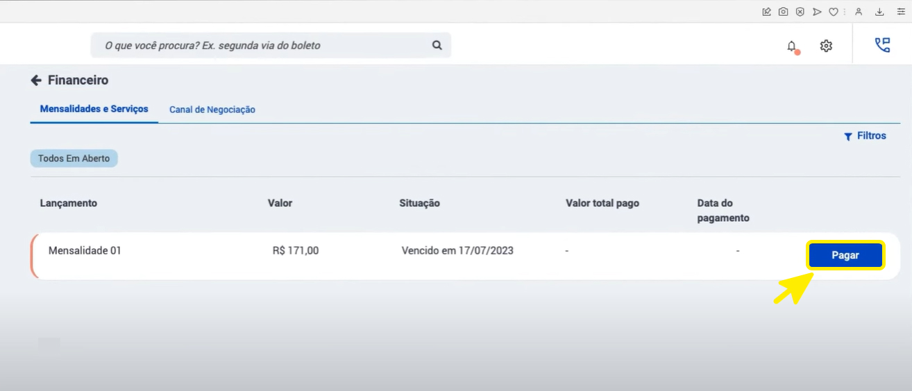 Como eu pago as mensalidades do meu curso e gerencio minhas faturas ...